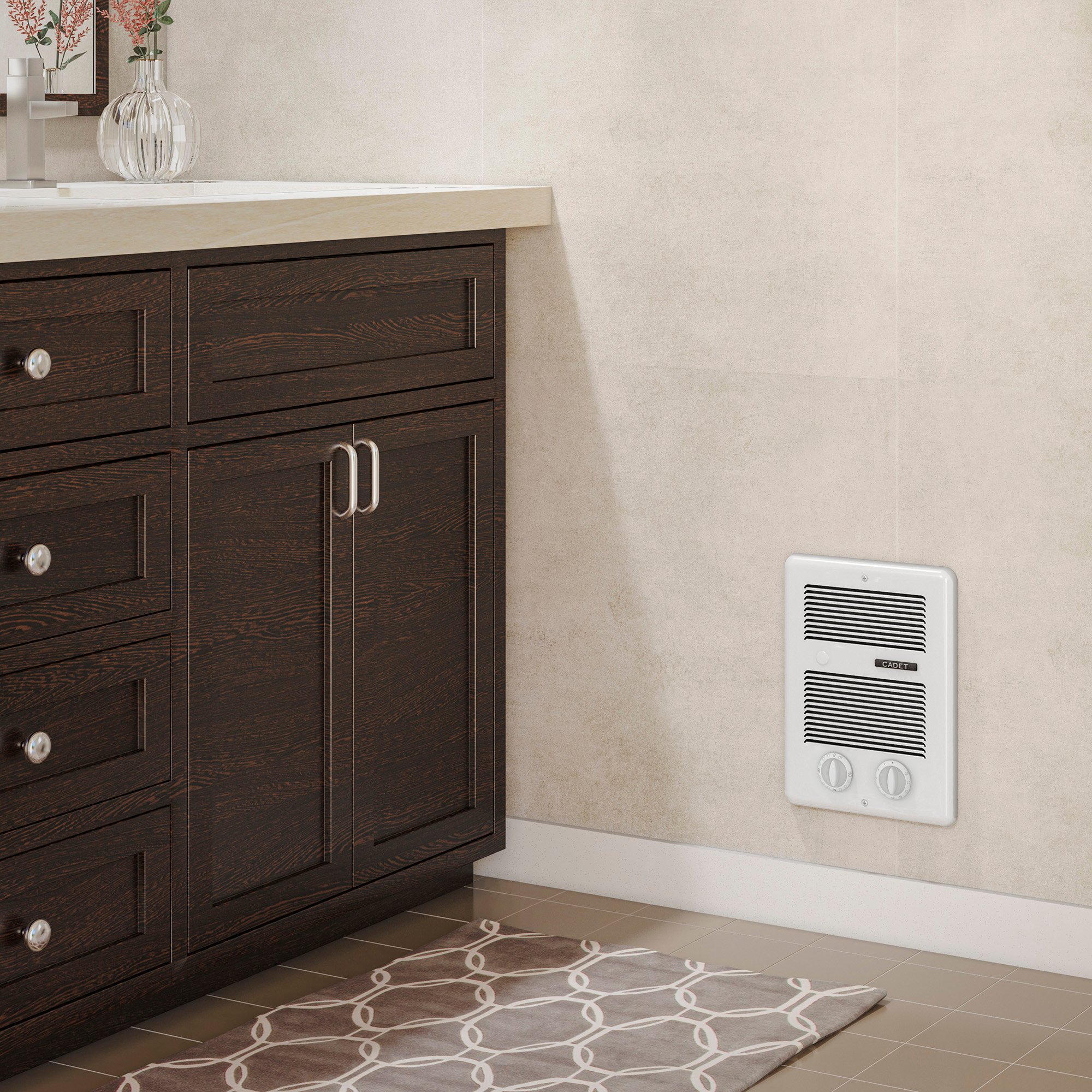 Com Pak Bath Electric Fan Forced Heater with Thermostat and Timer Cadet